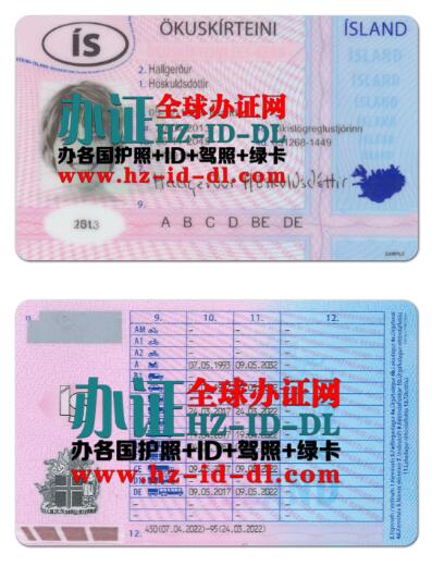 冰岛驾照PSD模板|Iceland driver's license|Íslenskt ökuskírteini - 全球办证网